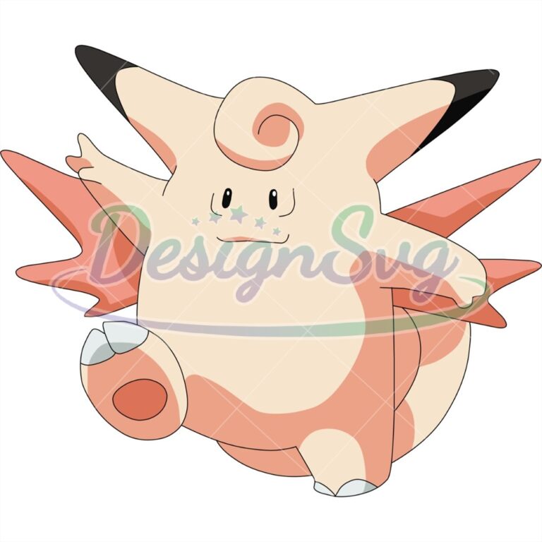 Anime Ash Ketchum Pokemon Clefable Logo SVG - DesignSVG