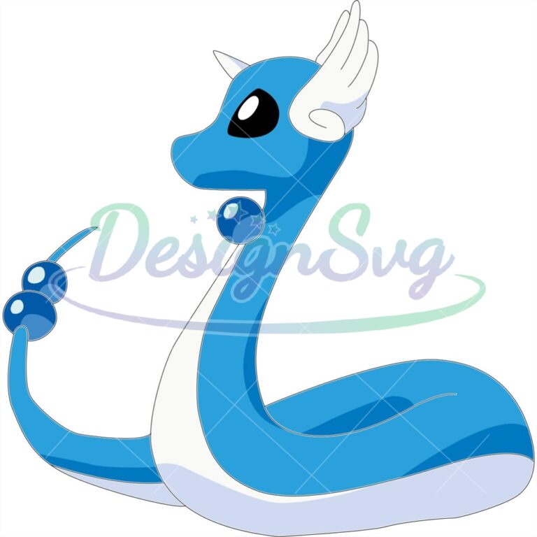Ash Ketchum Anime Pokemon Dragonair Side View SVG - DesignSVG