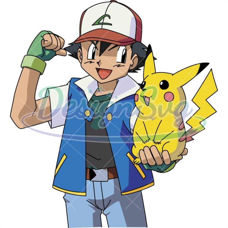 Anime Ash and Pikachu Pokemon Cartoon SVG - DesignSVG