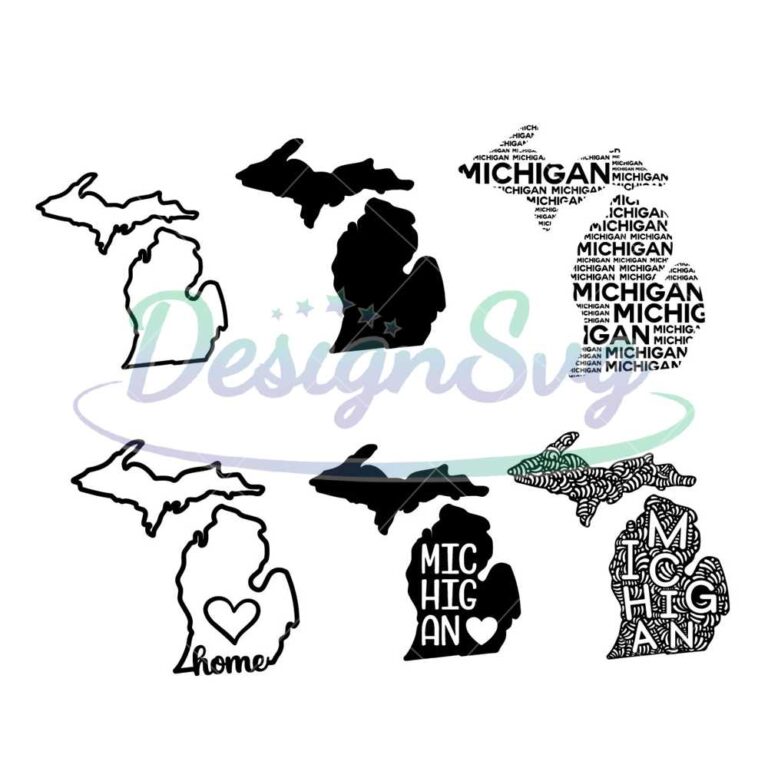 Michigan State Map SVG, Cut File, Cricut, Clip Art, Commercial Use ...