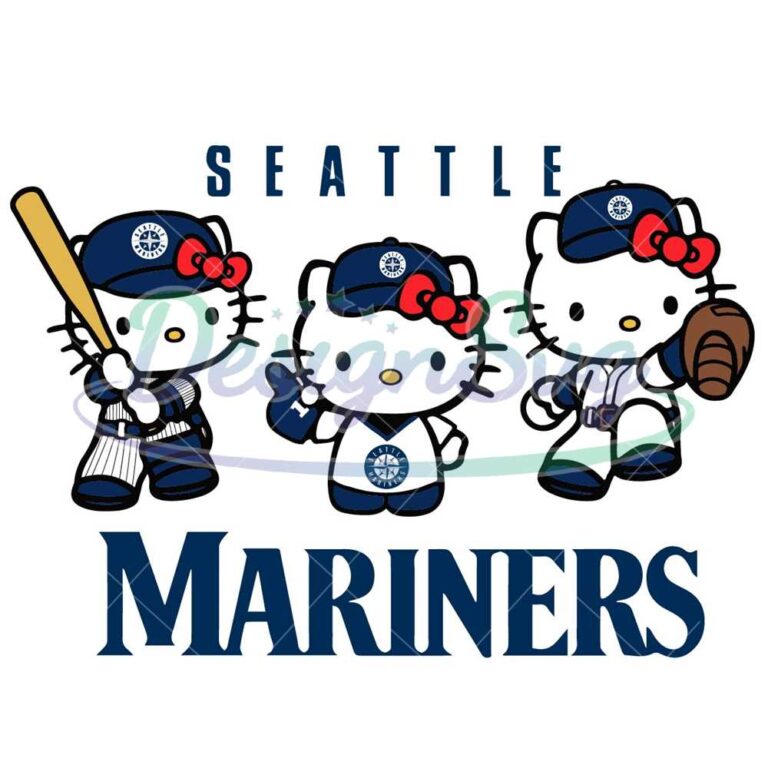 Hello Kitty Seattle Mariners Baseball - DesignSVG