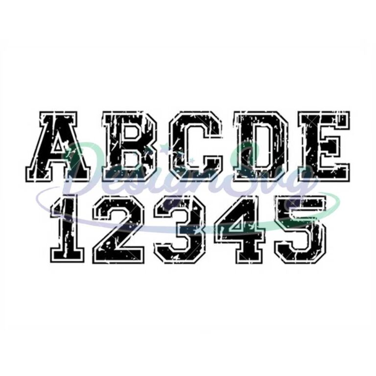 VARSITY DISTRESSED FONT Svg, Varsity distressed alphabet svg ...