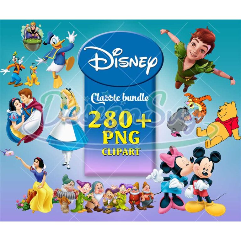 280+ Classic Bundle Clipart Bundle, Minnie Mickey Dumbo Alice Pooh ...