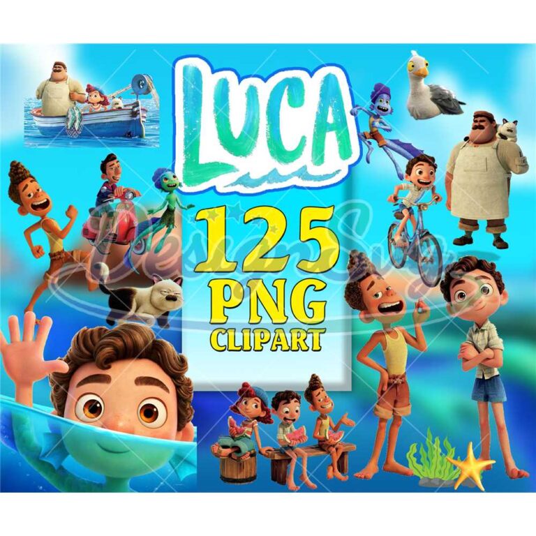 125 Luca Clipart Png Bundle, Luca Printable, Luca Png, Luca Font ...